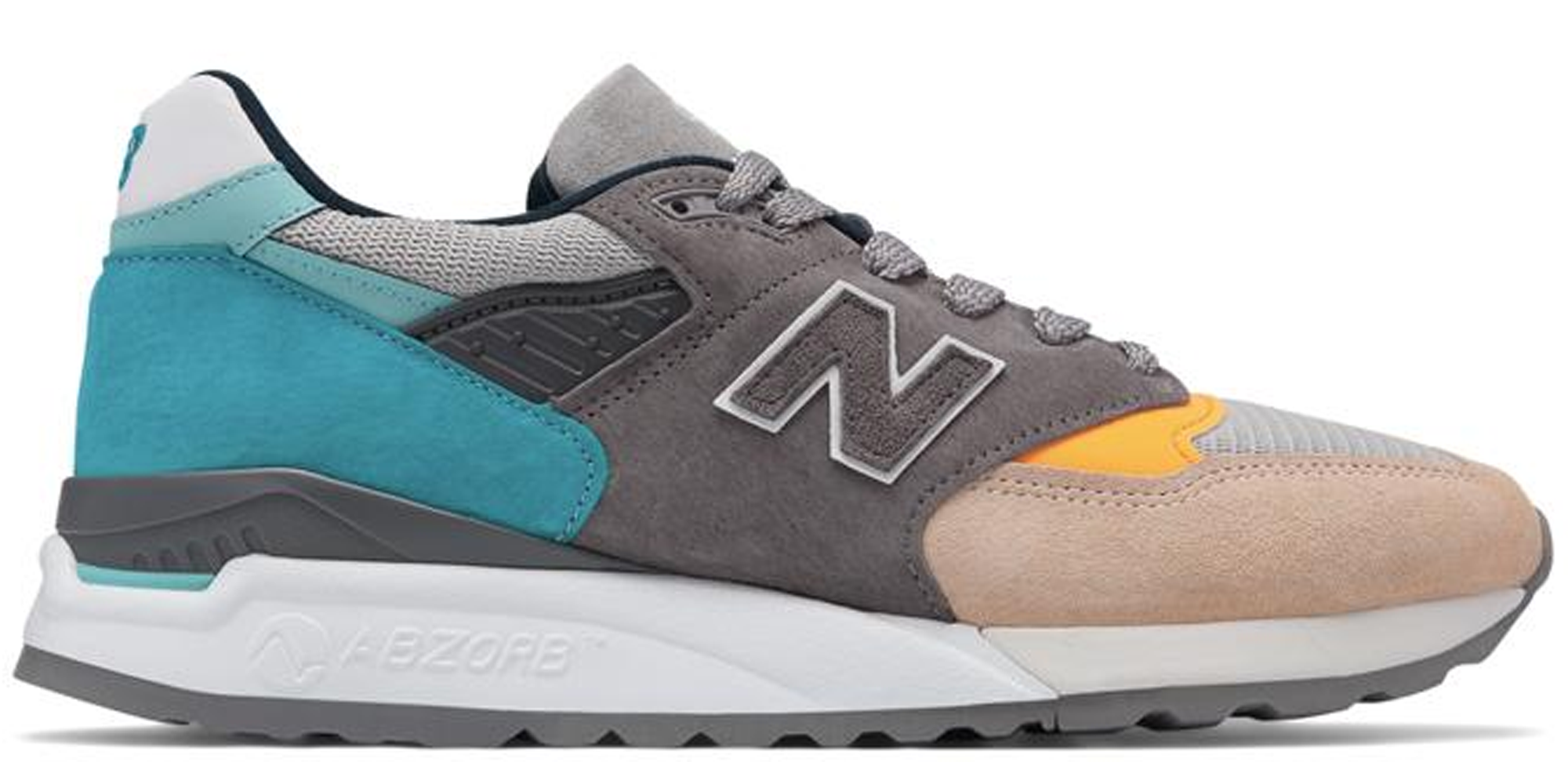 New Balance 998 Grey Blue Yellow Tan/Blue-Yellow (M998AWB)