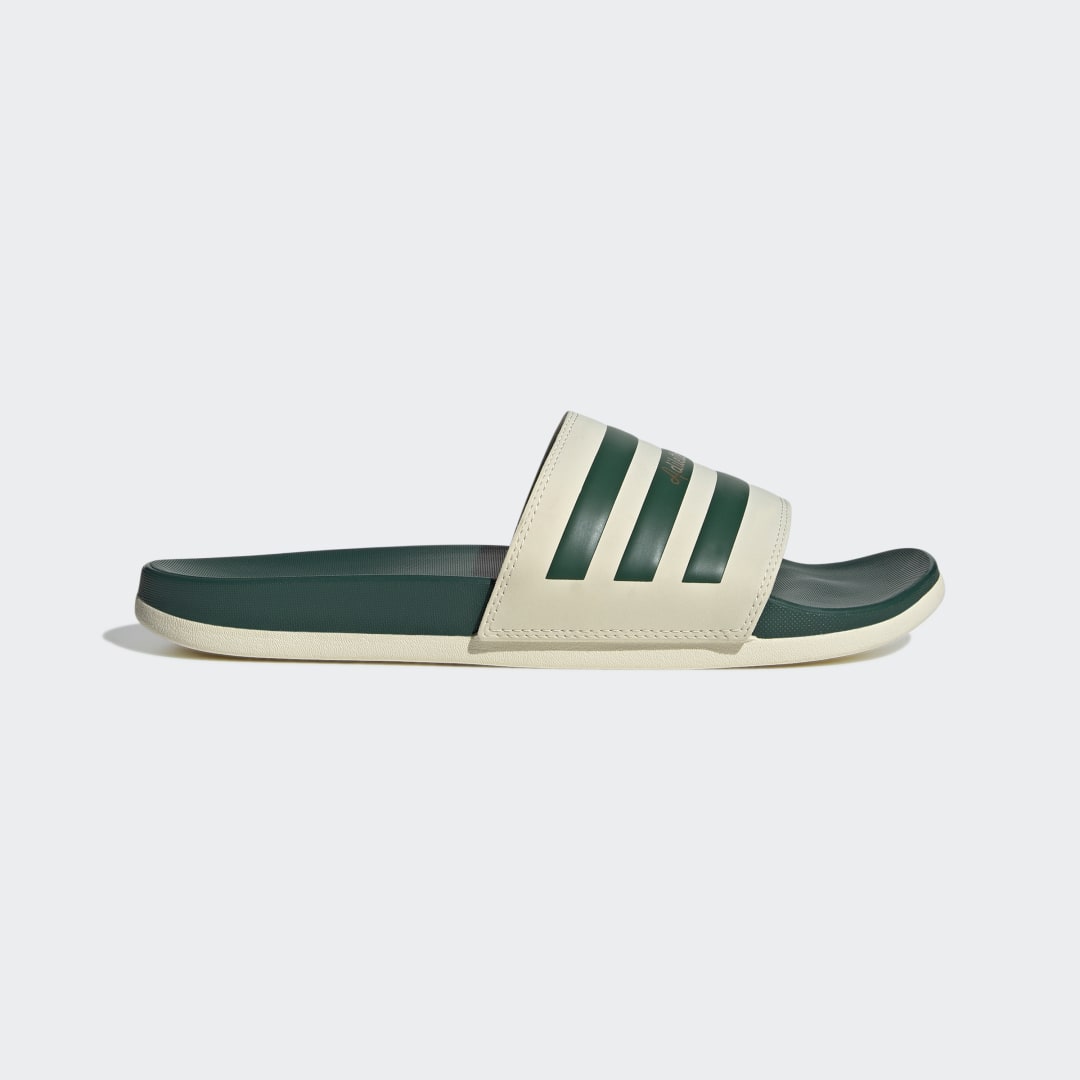 Adidas Adilette Comfort Slides Wonder White / Collegiate Green / Gold ...