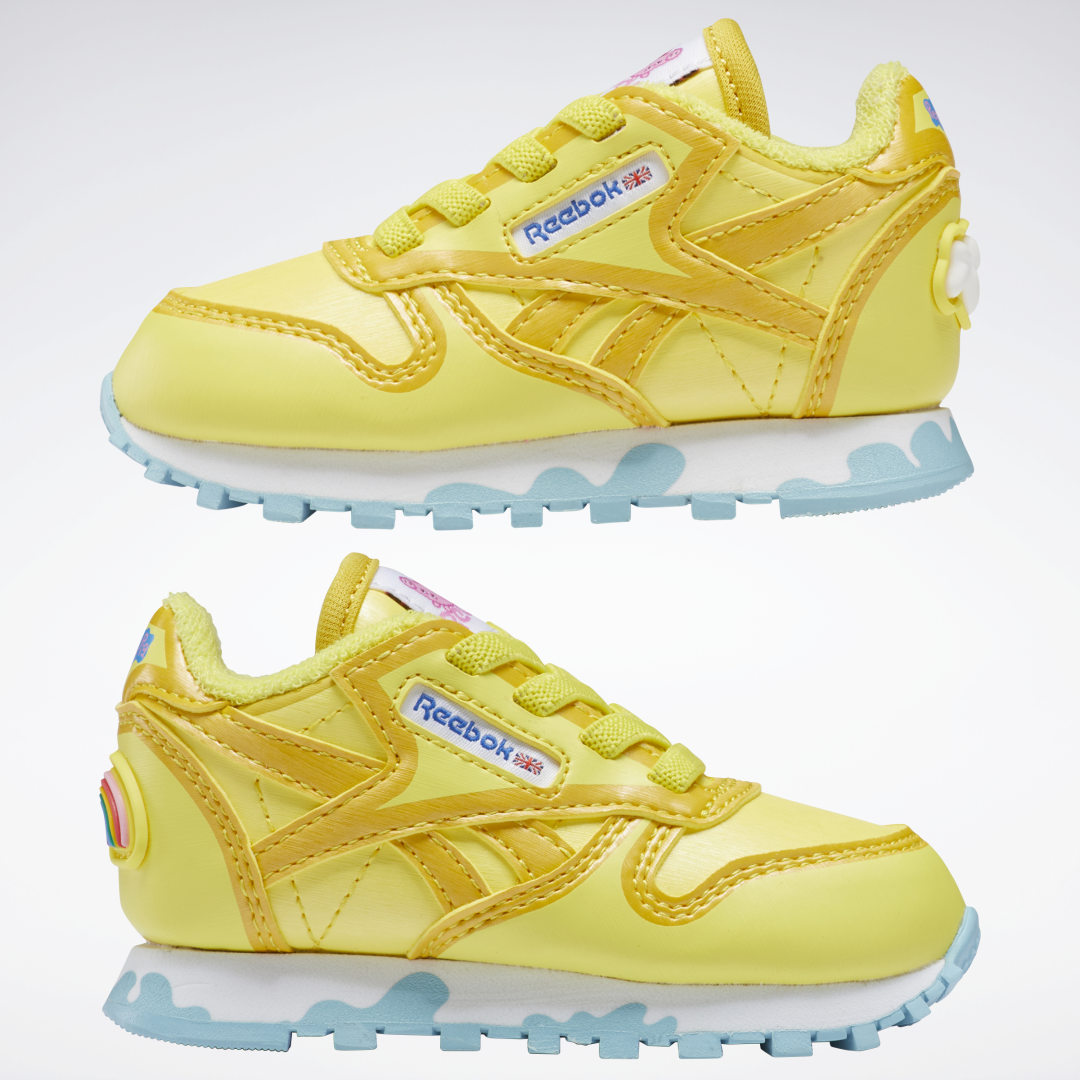 Reebok Peppa Pig Classic Leather Shoes Power Yellow / Forage Green ...