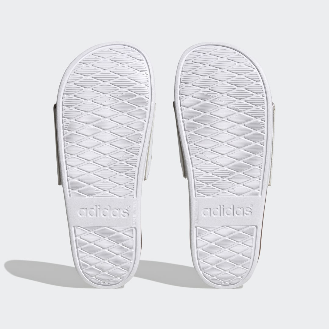 Adidas Adilette Comfort Slides Cloud White / Cloud White / Matte Gold ...