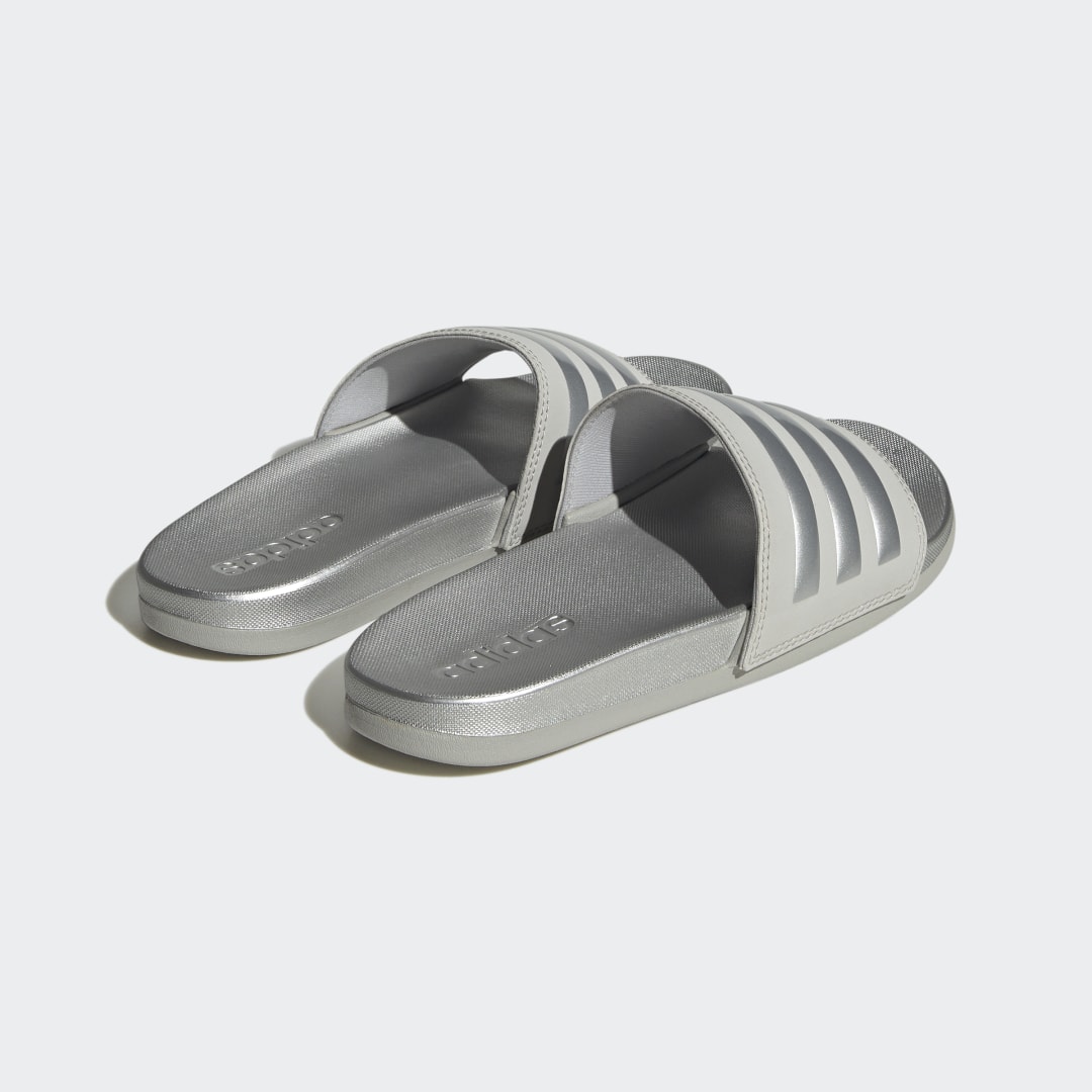 Adidas Adilette Comfort Slides Grey Two / Silver Metallic / Grey Two ...