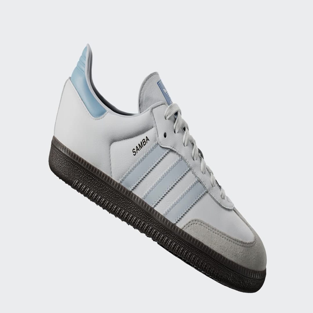 Adidas Samba OG Core White / Halo Blue / Gum (ID2055)